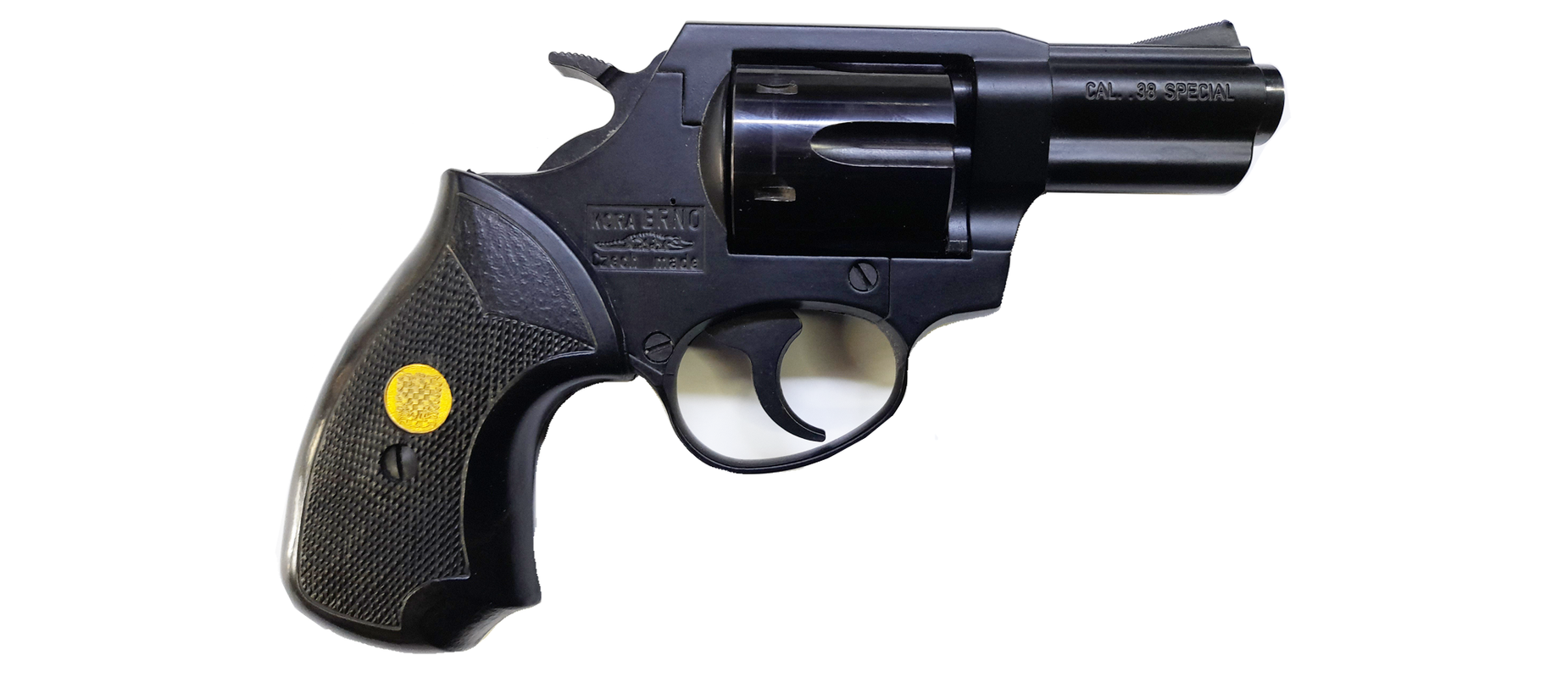 Revolver KORA BRNO calibre 38 tambor de 6 tiros cañón de 2.5 pulgadas ...