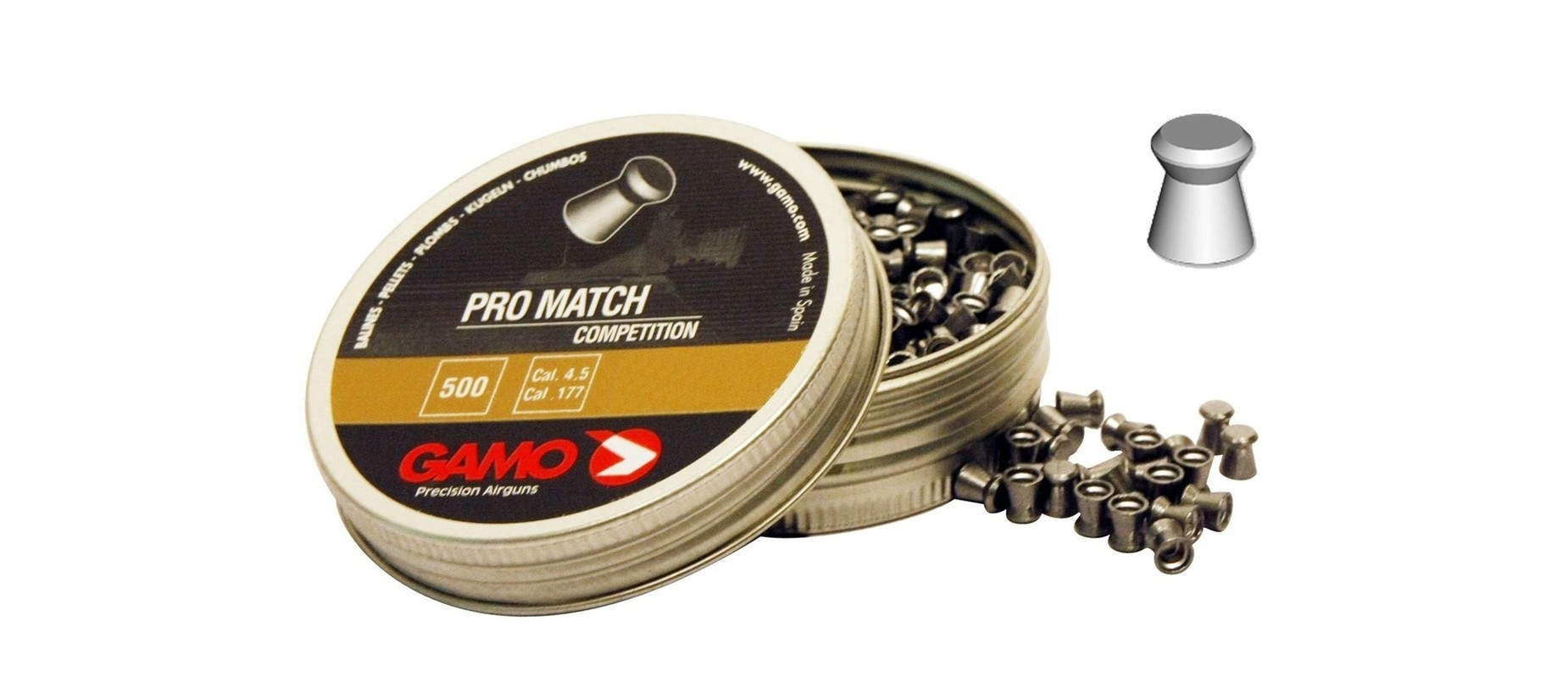 Balines calibre 4.5 GAMO PRO MATCH punta plana lat - LimaGuns: Armas ...