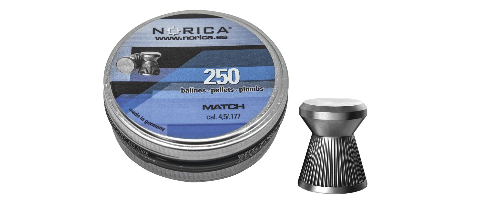 Balines calibre 4.5 NORICA MATCH punta plana acaba - LimaGuns: Armas ...