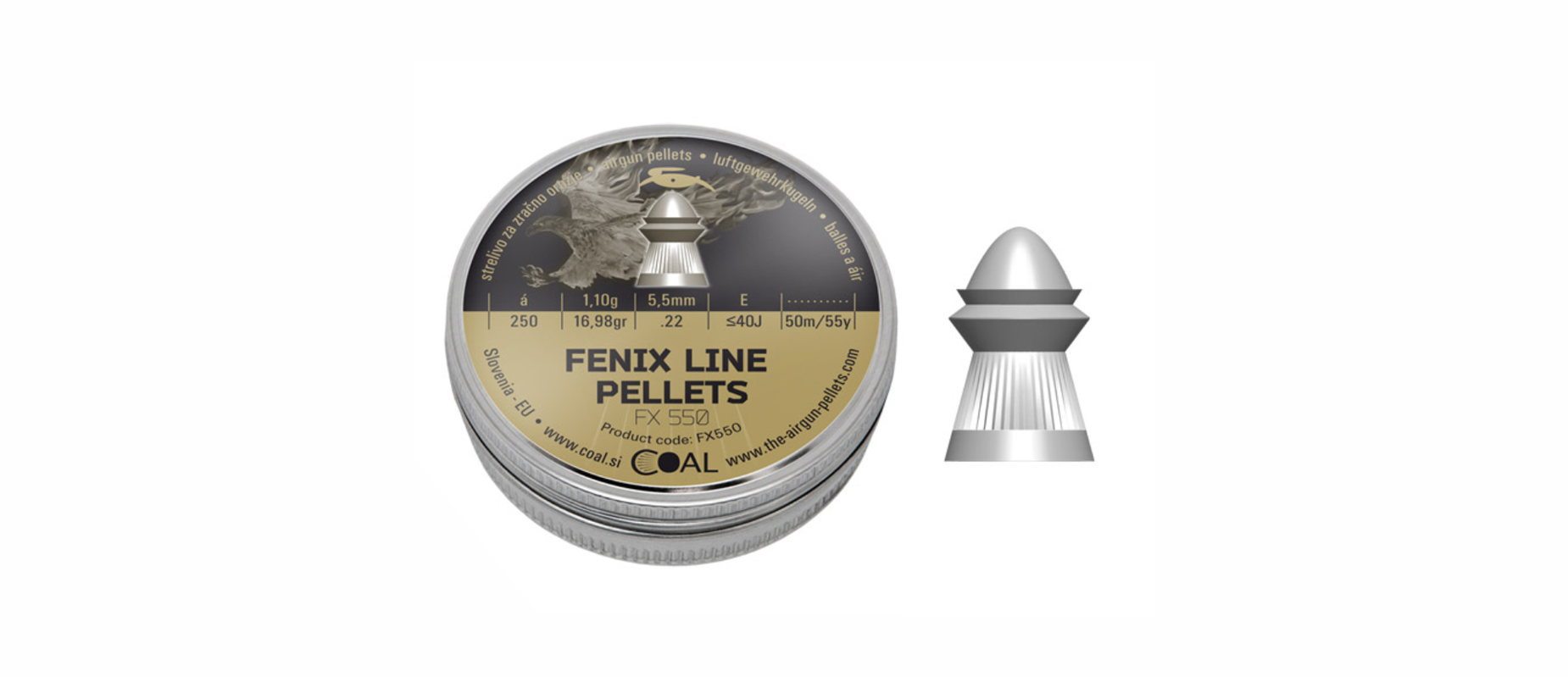 Balines calibre 5.50 COAL FENIX LINE PELLETS punta - LimaGuns: Armas ...