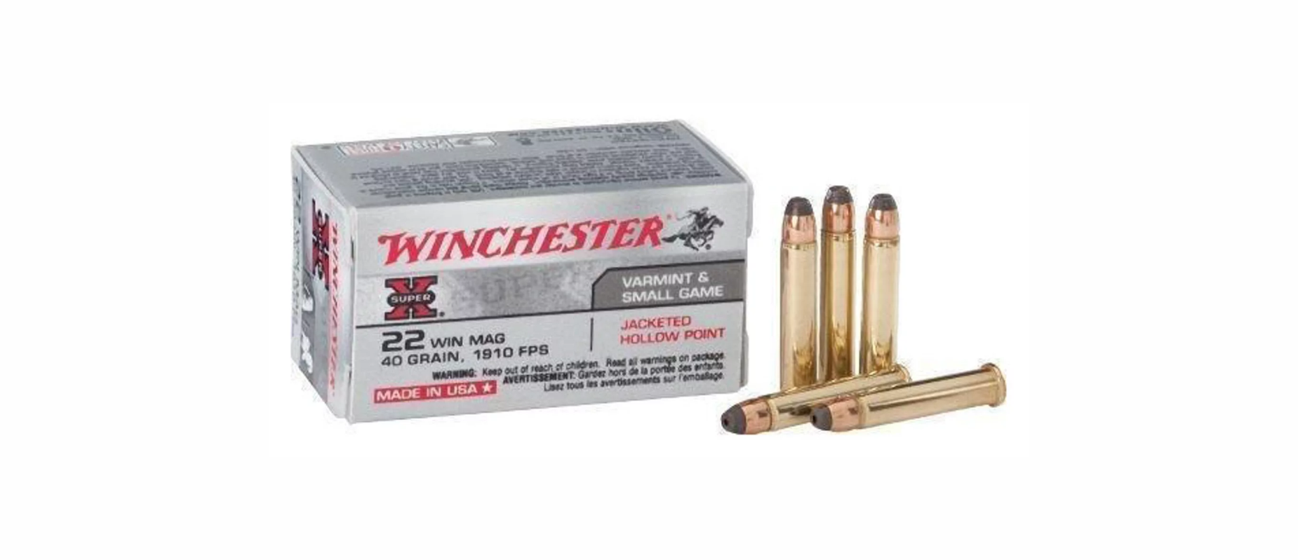 Balas calibre 22 Magnum WINCHESTER 40 gr punta enc - LimaGuns: Armas ...